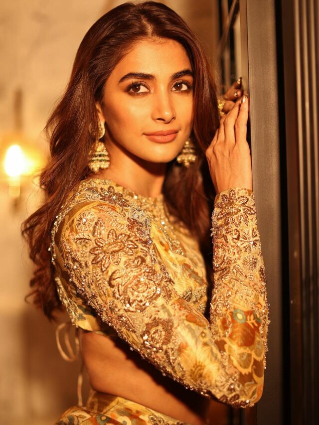 Pooja Hegde redefines golden glam in a mesmerizing lehenga