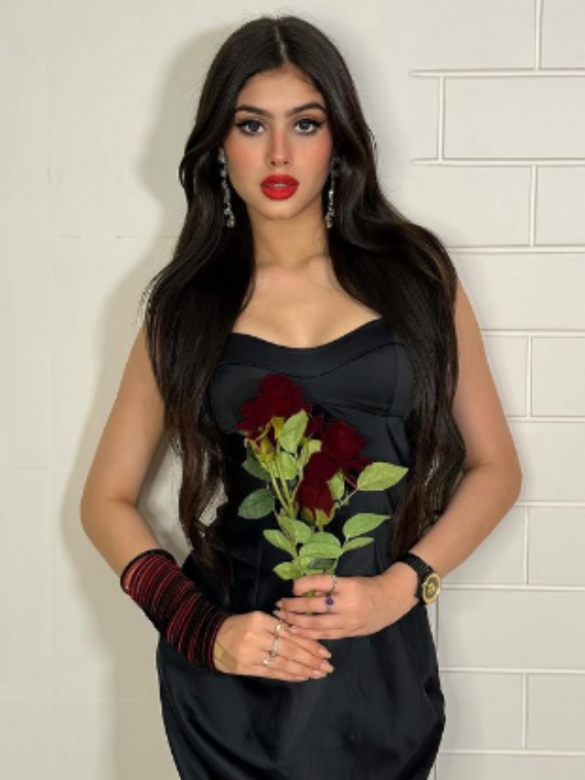 Riva Arora's latest photoshoot in this delicate black gown is a 'rosy ...